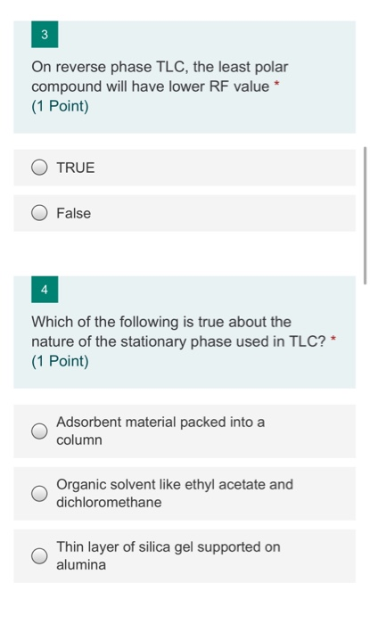 Solved 1 On normal phase TLC, increasing the polarity of the | Chegg.com