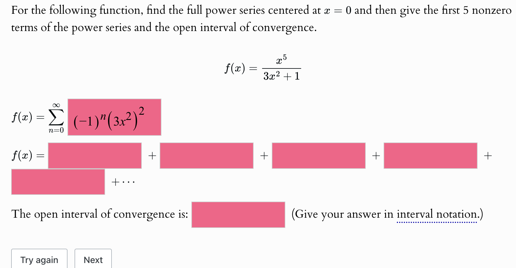 Solved For the following function, find the full power | Chegg.com