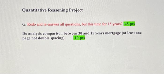 Solved Quantitative Reasoning Project A home will likely be | Chegg.com