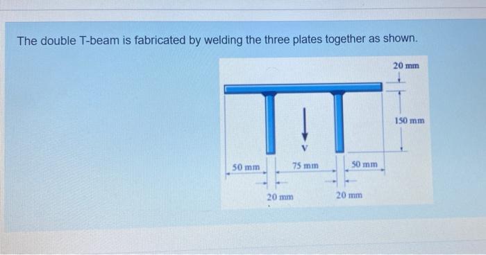 Solved The double T-beam is fabricated by welding the three | Chegg.com