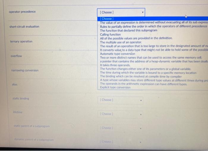 Solved operator precedence short-circuit evaluation temary | Chegg.com