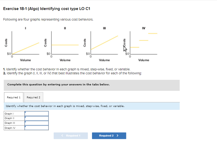 Solved Exercise 18-1 (Algo) ﻿Identifying cost type LO | Chegg.com