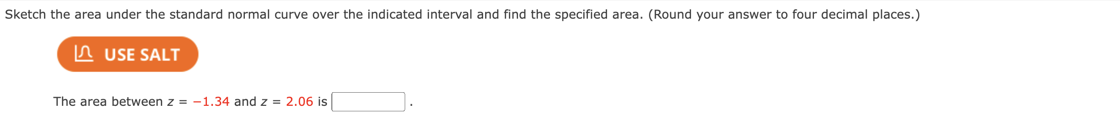 Solved Sketch the area under the standard normal curve over | Chegg.com