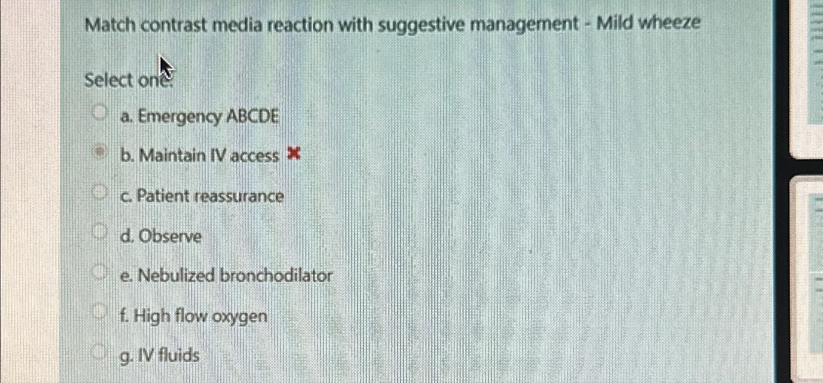 Match contrast media reaction with suggestive | Chegg.com