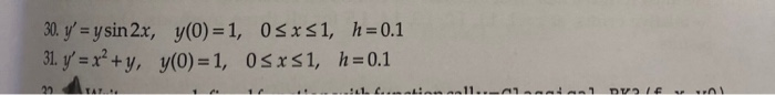 Solved RK3 Methods In Problems 30 and 31, for each | Chegg.com