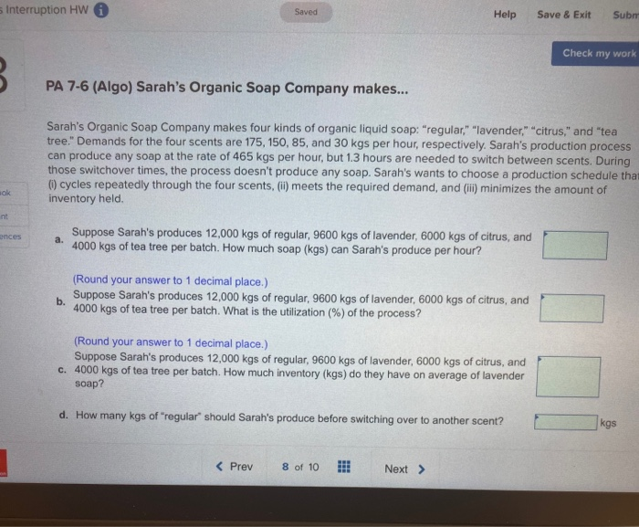 Solved Interruption HW * Saved Help Save & Exit Sub Check my | Chegg.com