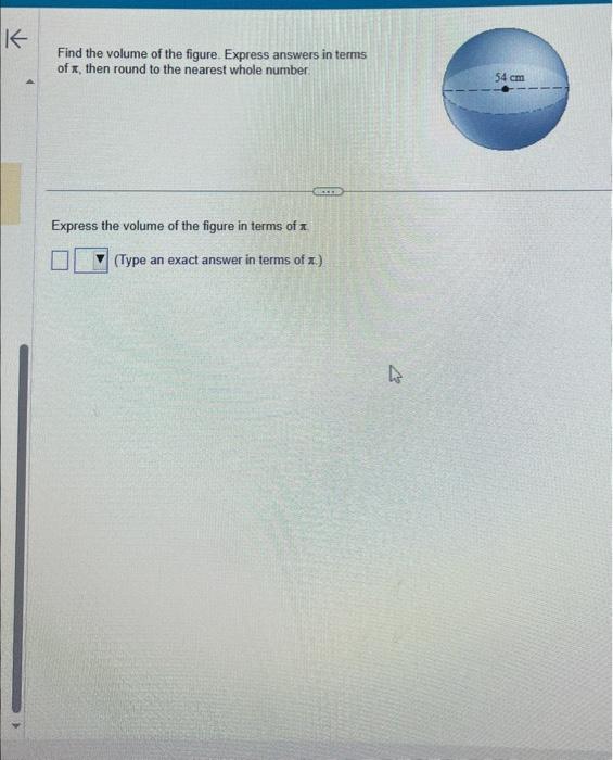 Solved Find the volume of the figure. Express answers in | Chegg.com