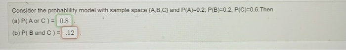 Solved Consider the probablility model with sample space | Chegg.com
