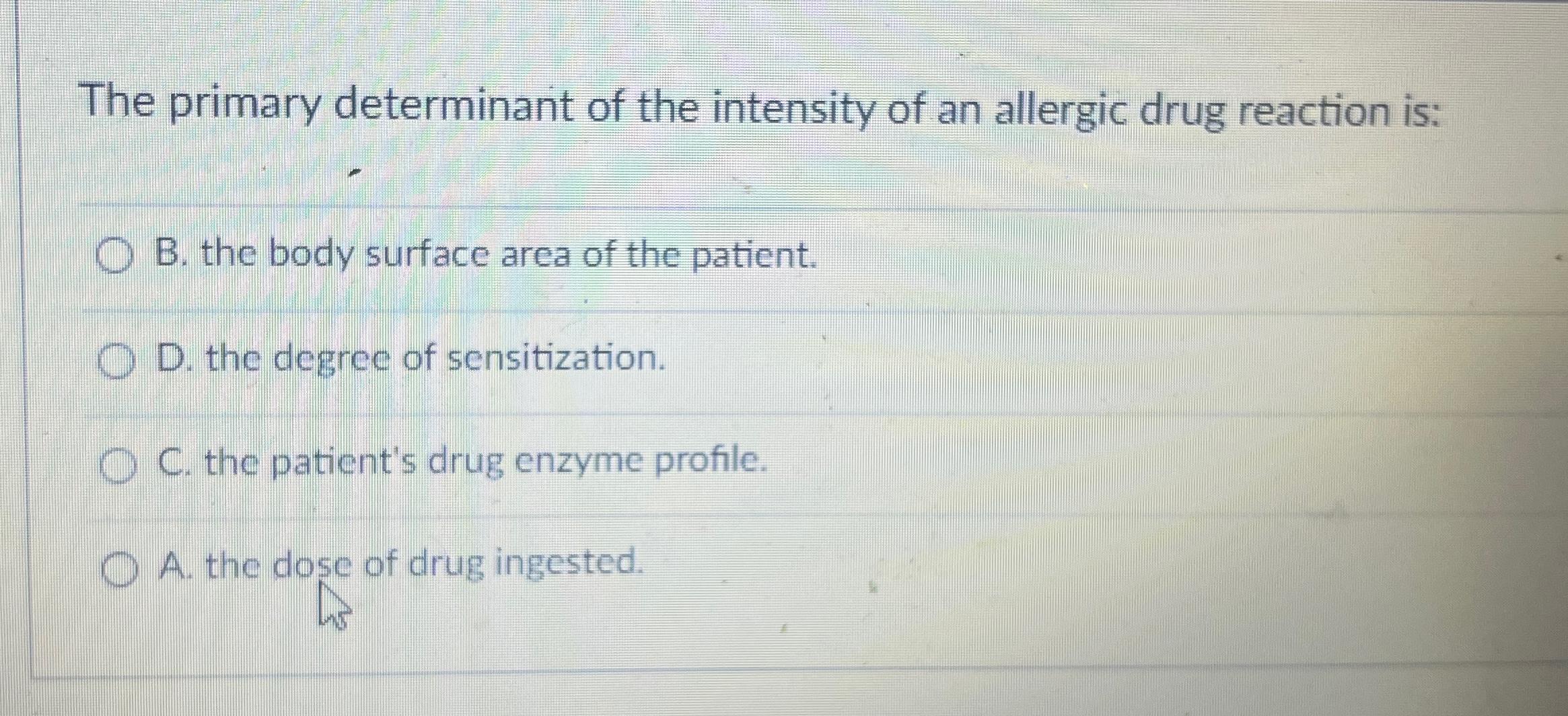 Solved The primary determinant of the intensity of an | Chegg.com