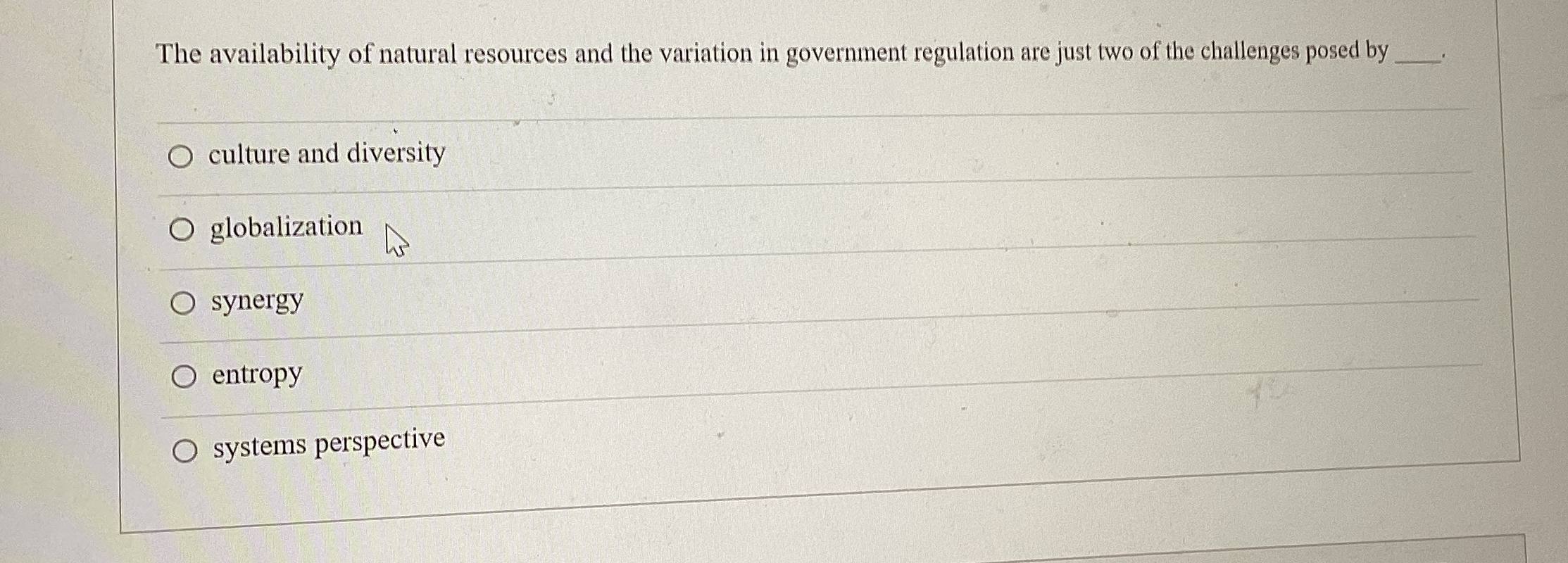 Solved The availability of natural resources and the | Chegg.com