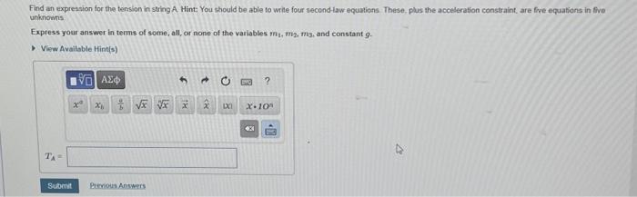 Solved (Figure 1) shows three hanging masses connected by | Chegg.com