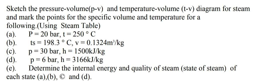 Solved Sketch the pressure-volume(p-v) and | Chegg.com