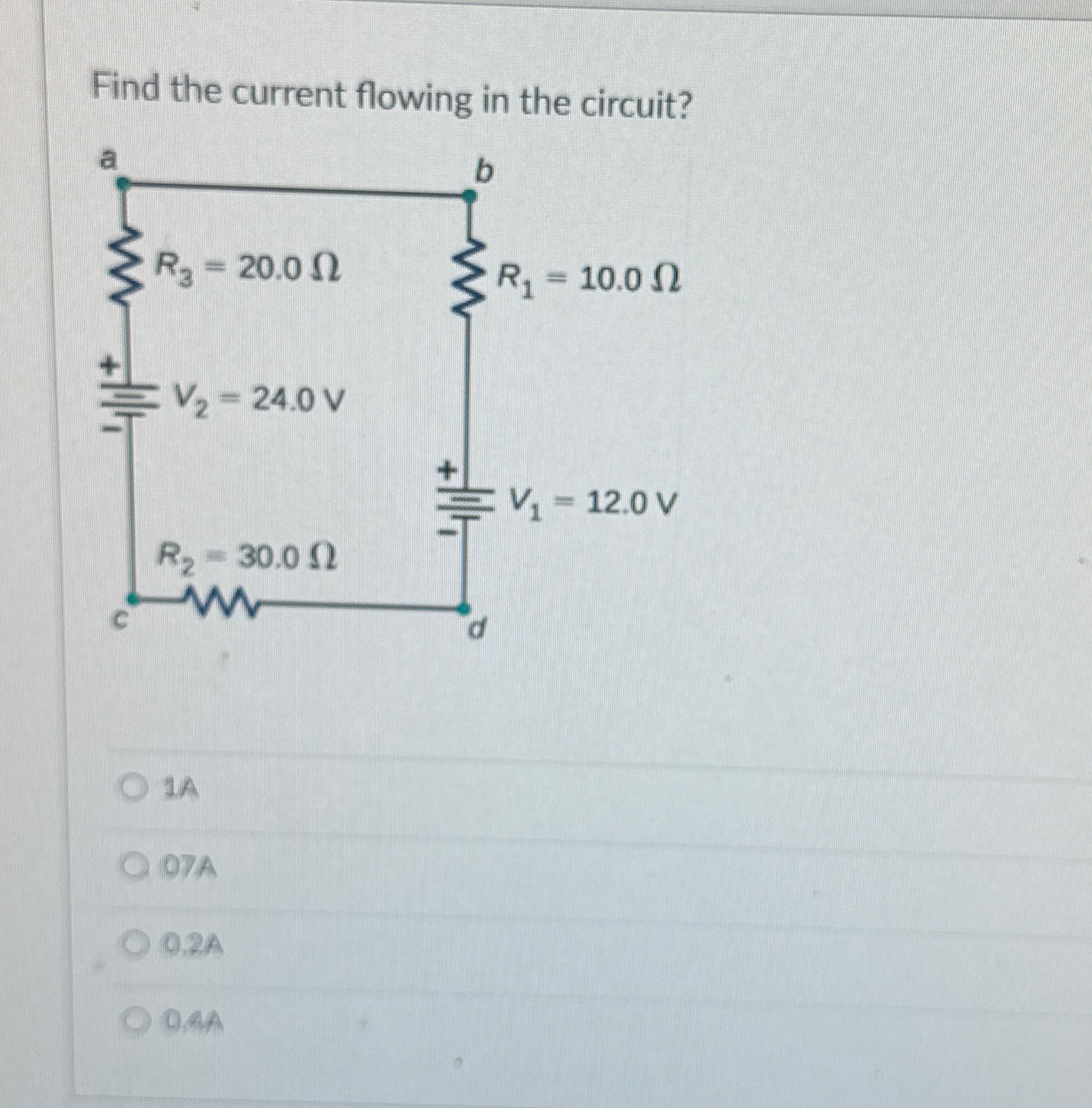Solved Find the current flowing in the circuit?1 | Chegg.com