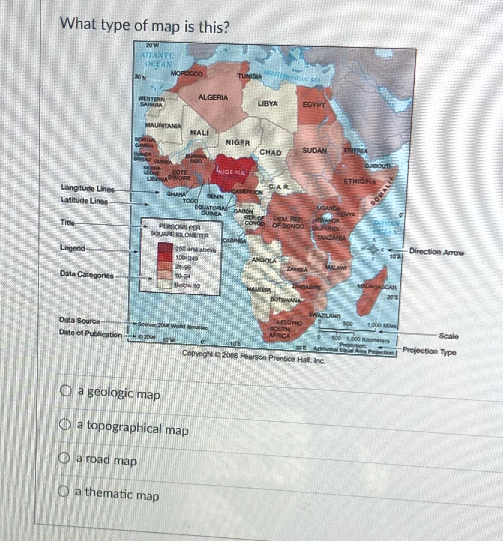 Solved What type of map is this?a geologic mapa | Chegg.com