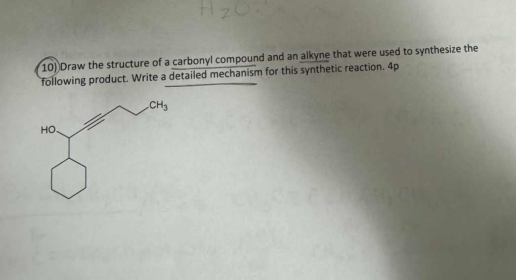 Solved 10) ﻿Draw the structure of a carbonyl compound and an | Chegg.com