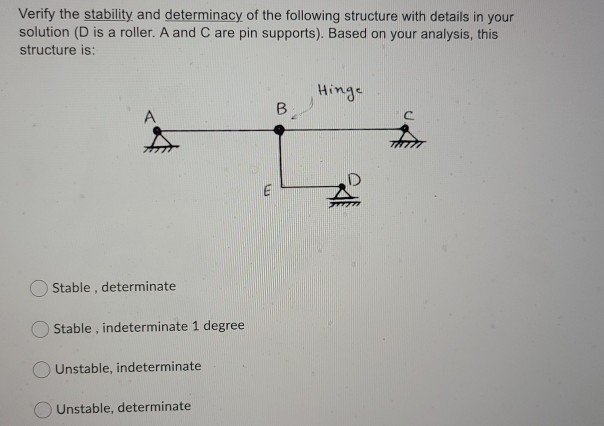 Solved Verify the stability and determinacy of the following | Chegg.com