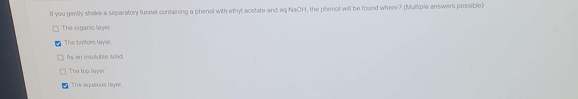 Solved If you gently shake a separatory funnel containing a | Chegg.com