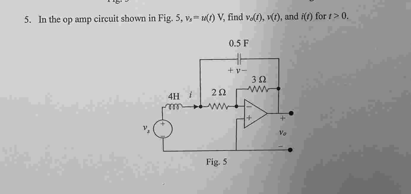 Solved solve question 5, pleaseIn the op amp circuit | Chegg.com Solved solve question 5, pleaseIn the op amp circuit | Chegg.com