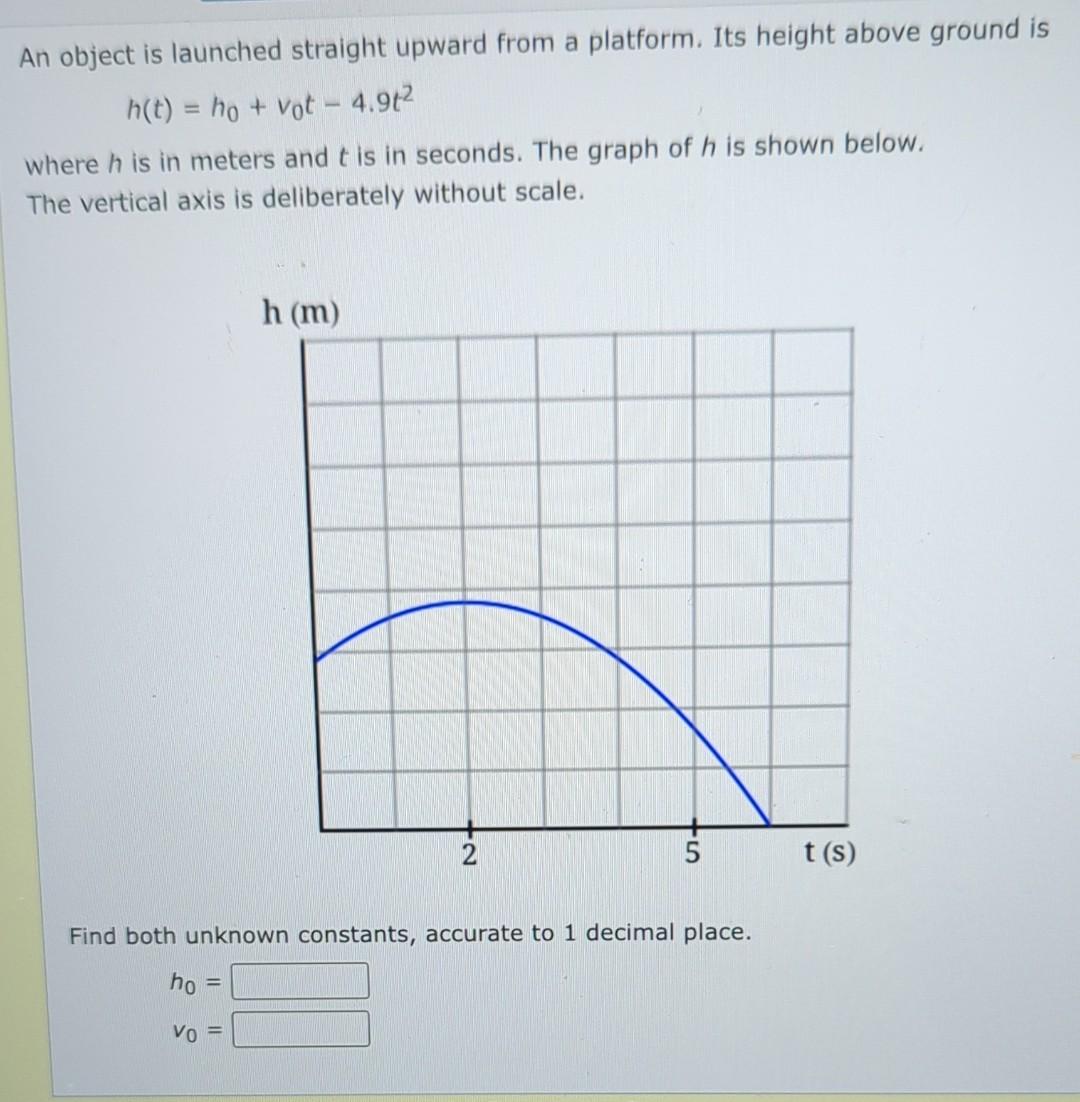 Solved An object is launched straight upward from a | Chegg.com