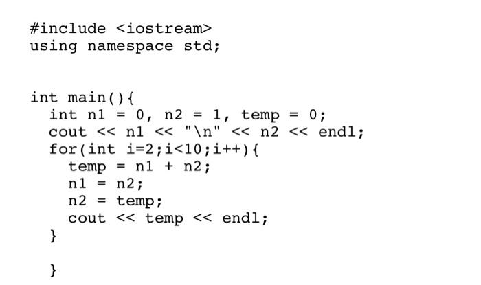 Solved #include using namespace std; int main() { int n1 = | Chegg.com