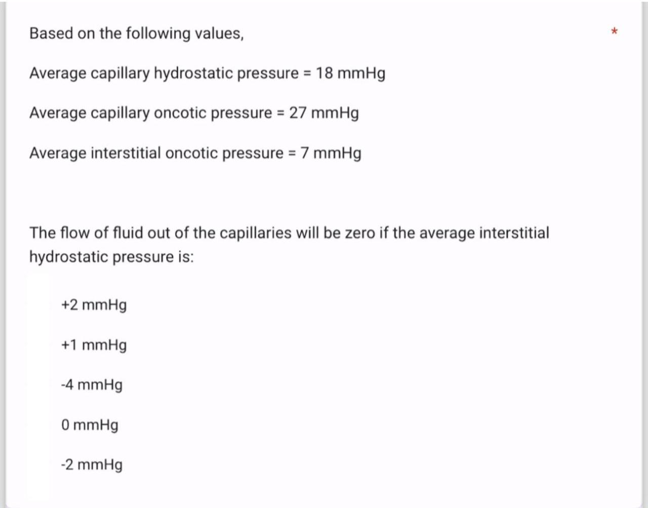 Solved Based on the following values,Average capillary | Chegg.com