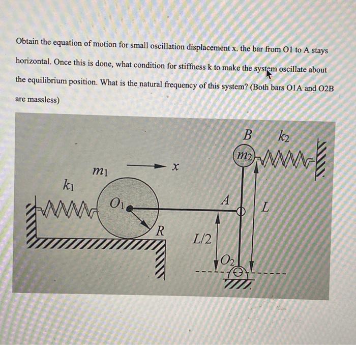 Obtain the equation of motion for small oscillation | Chegg.com