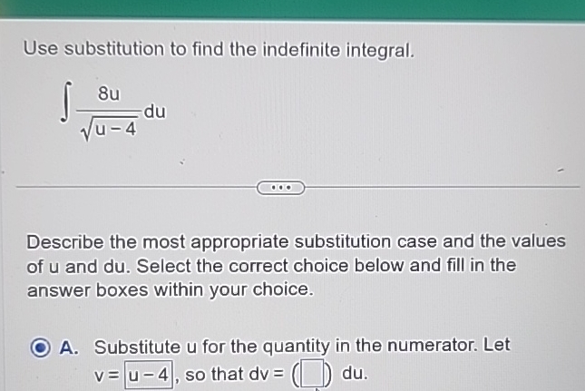 Solved Use substitution to find the indefinite | Chegg.com