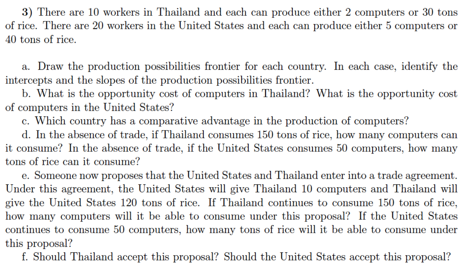 Solved There are 10 ﻿workers in Thailand and each can | Chegg.com