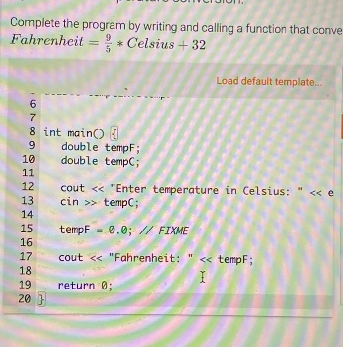 Solved zyDE 7.4.1: Temperature conversion. Complete the | Chegg.com Solved zyDE 7.4.1: Temperature conversion. Complete the | Chegg.com