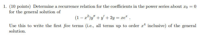 Solved (10 ﻿points) ﻿Determine a recurrence relation for the | Chegg.com
