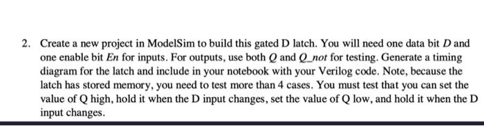 Solved please use ModelSim. please don't just show me the | Chegg.com