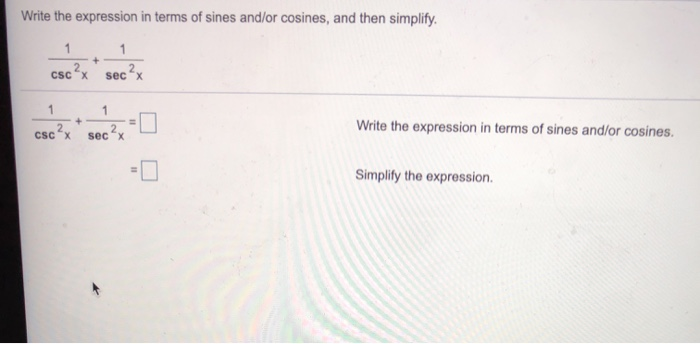 Solved Write the expression in terms of sines and/or | Chegg.com