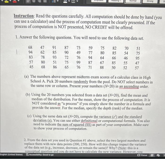 Solved Instruction: Read the questions carefully. All | Chegg.com