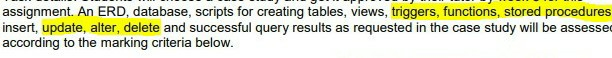 Solved Database triggers, functions, procedures, alter, | Chegg.com