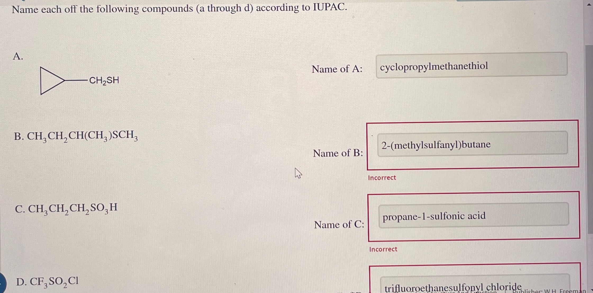 Solved Name each off the following compounds (a through d) | Chegg.com