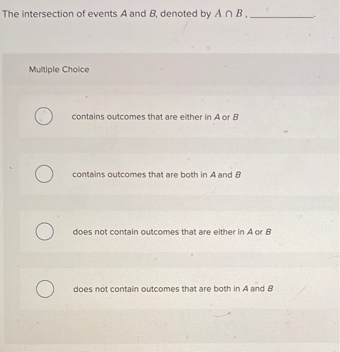 Solved The intersection of events A and B, denoted by AB, | Chegg.com