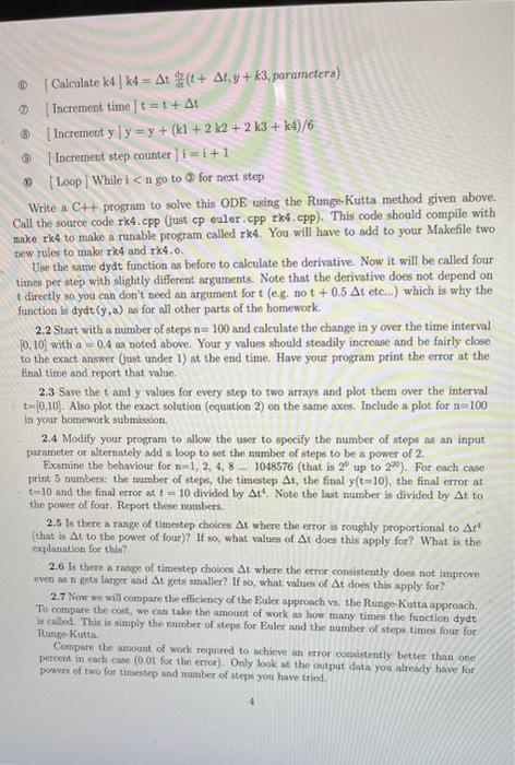 Solved Just Write The Code For The Runge Kutta 4th Order