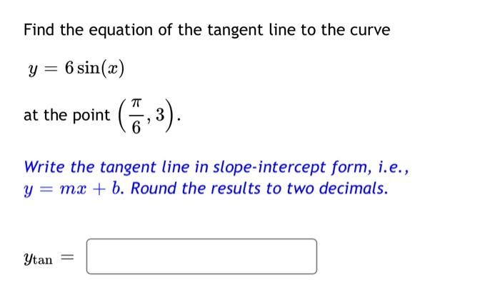 Solved Find the equation of the tangent line to the curve y | Chegg.com