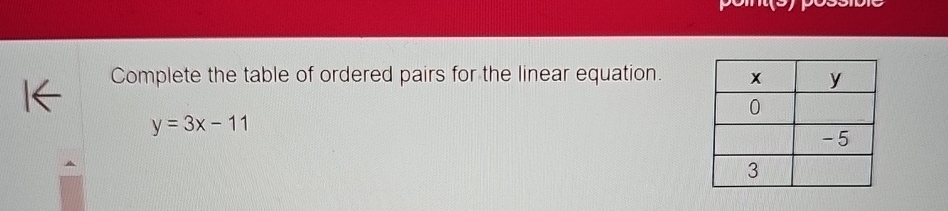 Solved Complete The Table Of Ordered Pairs For The Linear