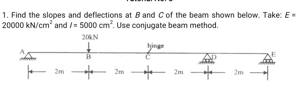 Solved 1. Find the slopes and deflections at B and C of the | Chegg.com