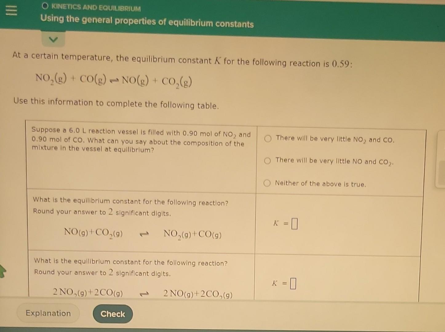 Solved KINETICS AND EOUIUBRIUM Using the general properties | Chegg.com