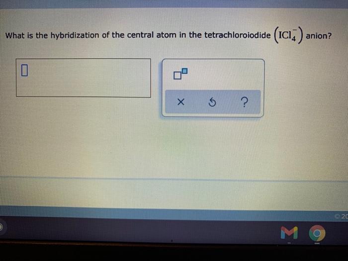 Solved What is the hybridization of the central atom in the | Chegg.com