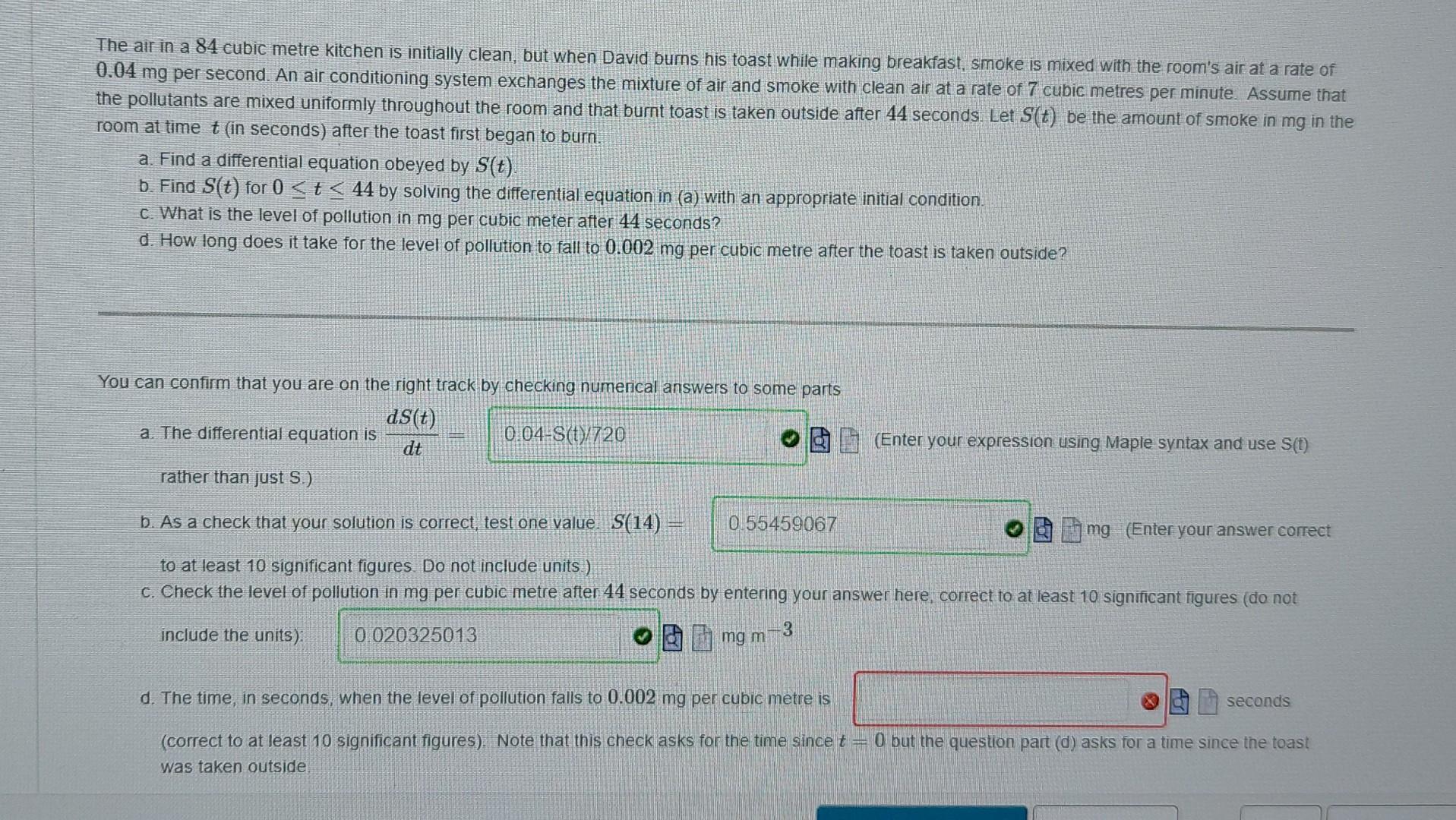 Solved The air in a 84 cubic metre kitchen is initially | Chegg.com