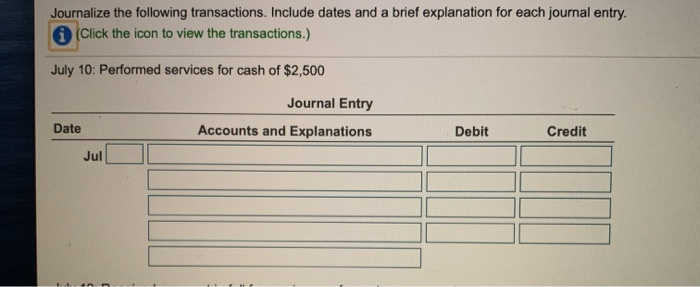 Solved Journalize the following transactions. Include dates | Chegg.com