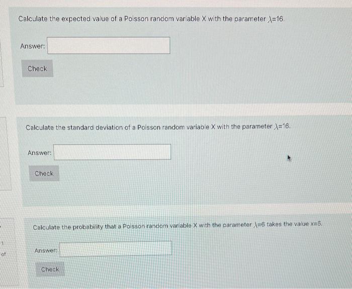 Solved Calculate the expected value of a Poisson random | Chegg.com