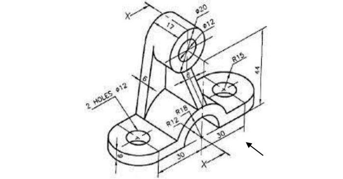Solved Q. Draw the three views of the orthographic | Chegg.com