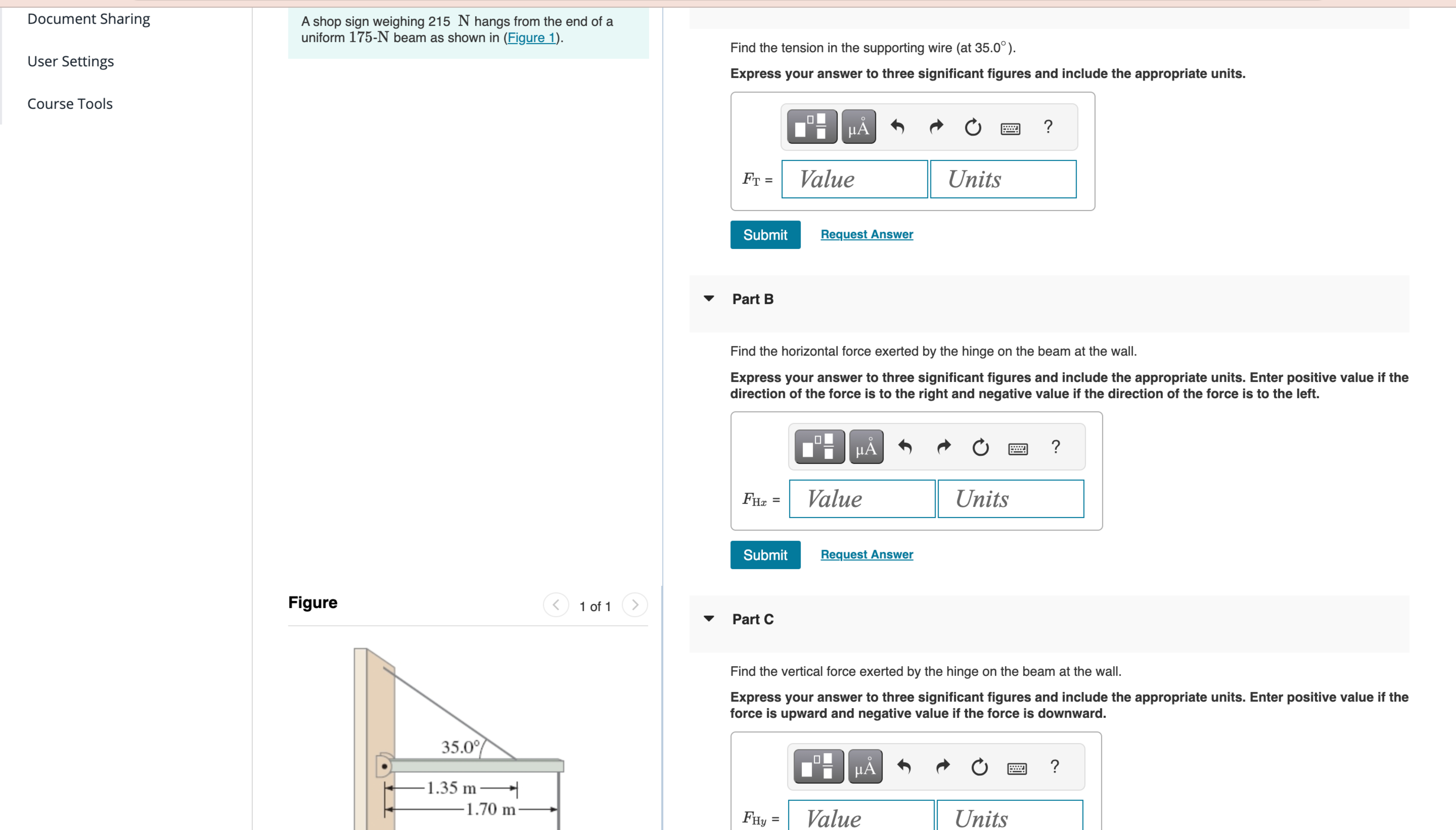 Solved Document SharingUser SettingsCourse ToolsA shop sign | Chegg.com