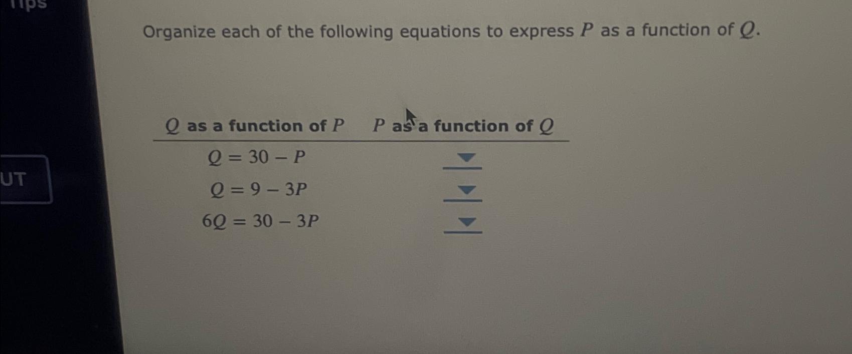 Solved Organize each of the following equations to express P | Chegg.com