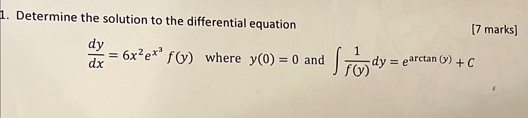 Solved Determine the solution to the differential equation[7 | Chegg.com