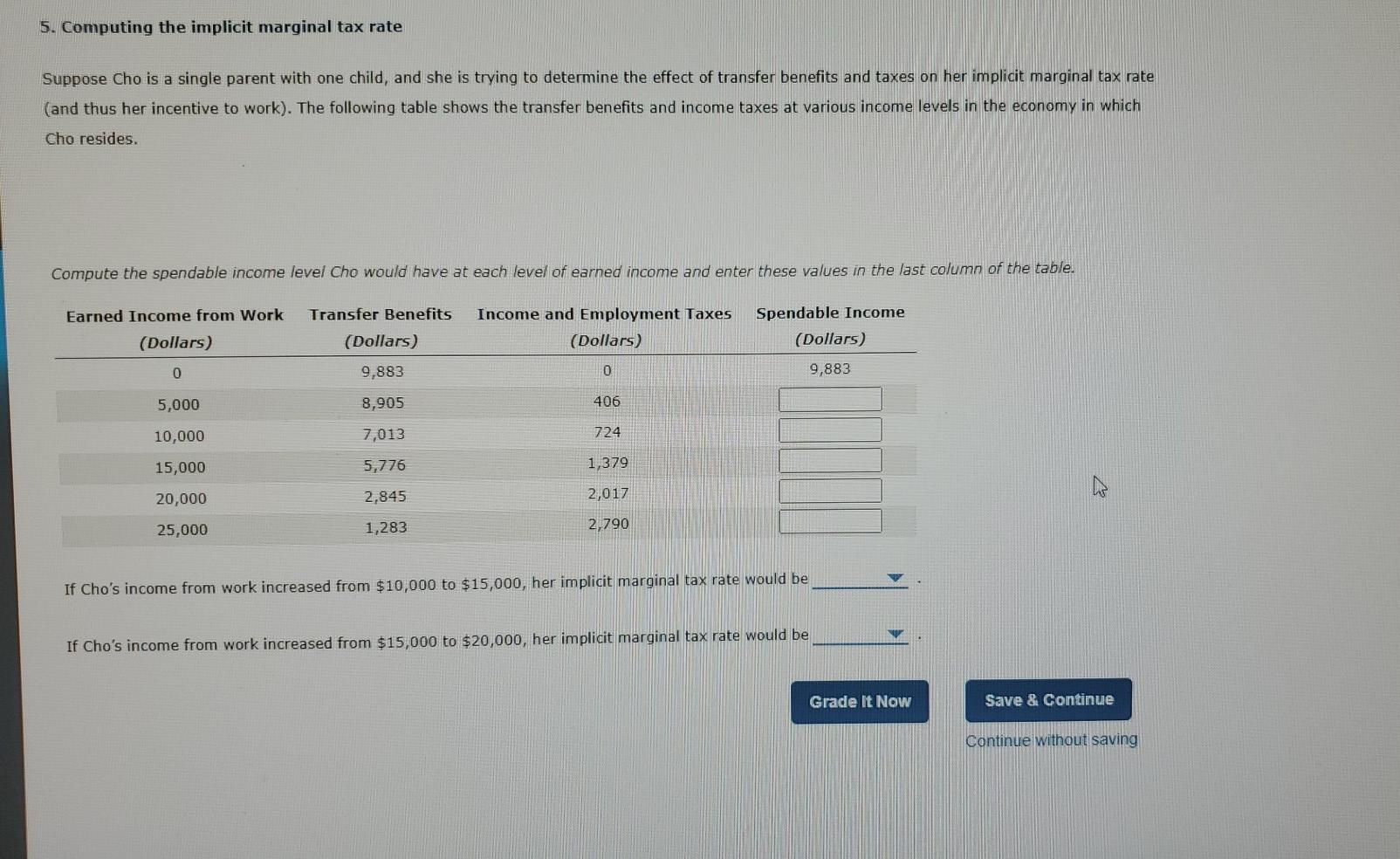 Solved 5. Computing the implicit marginal tax rate Suppose | Chegg.com